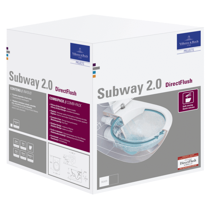 Villeroy & Boch Subway 2.0 Combi Pack 5614R201 Subway 2.0 WC rimless ...
