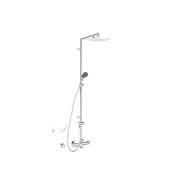 Hansa shower system Hansafit chrome, surface-mounted, with thermostatic ...