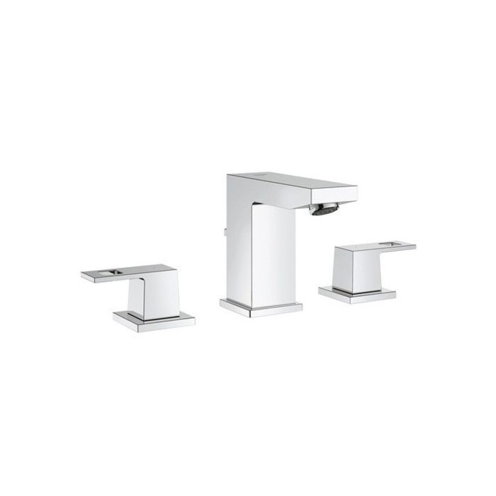 Grohe Waschtisch-3-Loch-Armatur Eurocube 20351000 mit Ablaufgarnitur, chrom