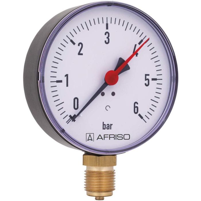 Afriso Manometer 0-10 bar, senkrecht 63614 Gehäuse 100mm Durchmesser, 1 ...