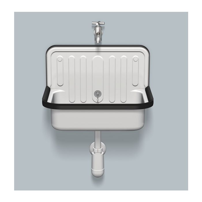 Alape bucket sink AG.STAHLFORM510Ü 1200000000 51 x 36 cm, white, with ...