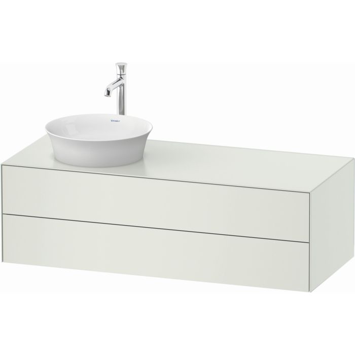 Duravit White Tulip vanity unit WT4987L3636 130 x 55 cm, white silk matt, 2000 , 2 drawers ...