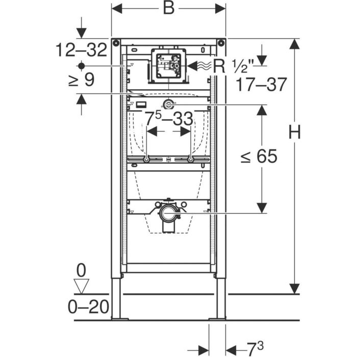 Geberit Duofix Basic F Urinal Universal 130 Cm F Urinalsteuerung