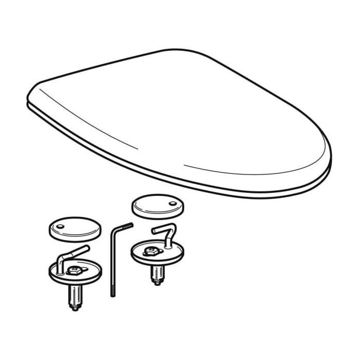 Geberit WC-Sitz 573800010 manhattan, mit Deckel, Scharniere verchromt ...