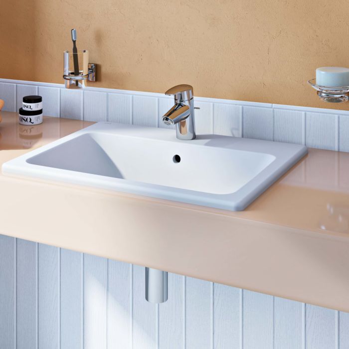 Vitra S20 built-in washbasin 5465B003-0001 55 x 45 cm, white, overflow ...