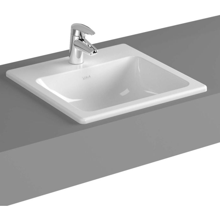 Vitra S20 Einbau-Waschtisch 5463B003-0001 45 x 45 cm, weiß, Überlauf ...